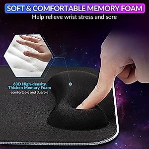 Gimars RGB Mouse Pad with Wrist Rest Support,12 x 10 inch Extra Large Ergonomic Gaming Mouse Pad with 11 LED Lighting Modes,Non-Slip Rubber Base,Lycra Fabric for Laptop, Computer, PC Gaming