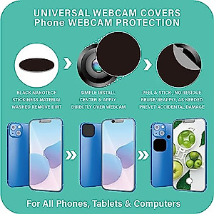 27 Pcs Nano Universal Webcam Covers - 5-Sizes for Every Size Webcam on Any Device -Reusable/Washed Multi-use – Protect Your Privacy and Prevent Lens Glass Breakage- 1 Microfiber Cleaning Cloth