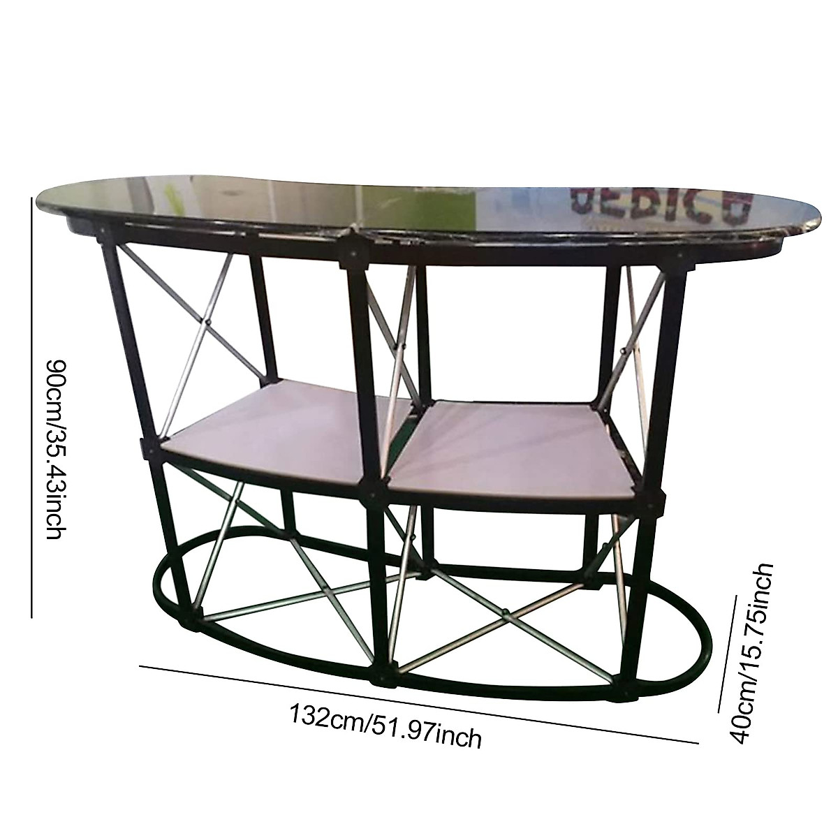 Trade Show Podium Table Portable Trade Show Counter Display Exhibition Counter Stand Podium Counter Black Top Display Table for Exhibition Promotion Retail