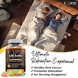 Eclipse Hemp Hemp Gummies - 36,000 MG (60 Count) - 600 MG Per Gummy Bear with Hemp Oil - Made in USA