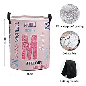 Personalized Laundry Basket Custom Word Art Names Laundry Hamper Collapsible Durable Toys Organizer Storage Bedroom Decor for Boys Girls Adults