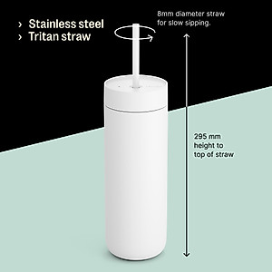 Fellow 20 oz Carter Cold Water Bottle for Water, Iced Tea, Coffee, Smoothies, Iced Coffee & more - Stainless Steel Vacuum-Insulated Iced Coffee tumbler with Spill Resistant lid and straw-Peri Twinkle