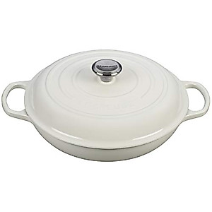 Le Creuset Enameled Cast Iron Signature Braiser, 3.5 qt., White