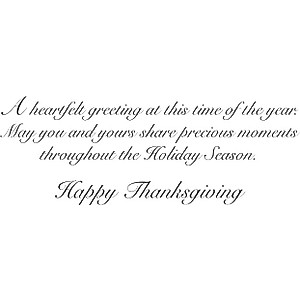 CEO Cards - Foil Stamped Thanksgiving Greeting Cards (Gold Border Leaves), 5.625x7.875 Inches, 25 Cards & 26 White with Gold Foil Lined Envelopes (TH1801)