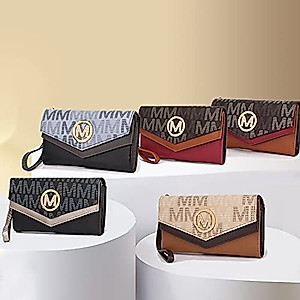 MKF Collection Wallet Handbag for Women - Wristlet Wallet Double Zipper Multi Pockets Purse