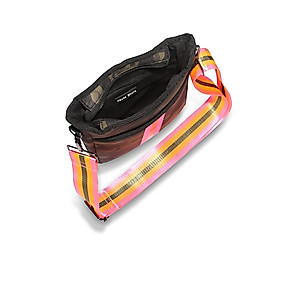 Haute Shore - Jeri Showoff Crossbody Tote Camo Green W/Orange & Pink Stripe