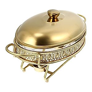BESTonZON Stainless Steel Chafing Chafing Dish Buffet Set Stock Pot Buffet Warming Tray Buffet Dish Oval