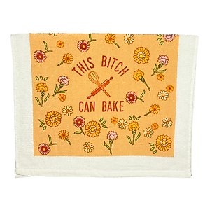 Crazy Dog T-Shirts This Bitch Can Bake Funny Kitchen Baking Cook Tea Towel Funny Kitchen Towels Funny Food Novelty Kitchen Towels Bitch Can