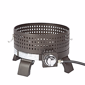 Fire Sense 62133 Sporty Campfire Portable Fire Pit LPG Gas 60,000 BTU Outdoor Firepit Includes Propane Stand Included - Dark Bronze - Round - 15"