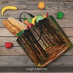 VACSAX Tote Bag for Women Reusable Shopping Bags tree natural environment Print Shoulder Handbag Aesthetic Totes for Grocery