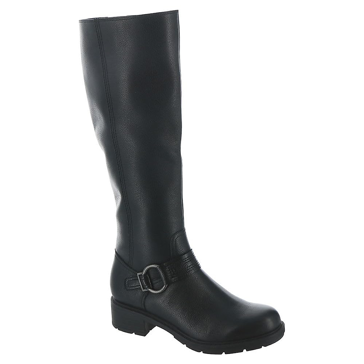 Clarks Women's Hearth Rae Wide Shaft Knee High Boot, Black Leather, 7