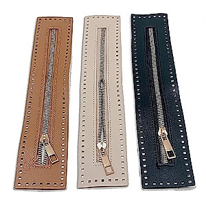 Gift_Source 10.6 inch PU Leather Zipper Handbag Zippers Metal Zippers Sewing Zipper Bag Hardware Accessories for DIY Making Crochet Bag, Knitting Handbags, Sewing, Crafts Project
