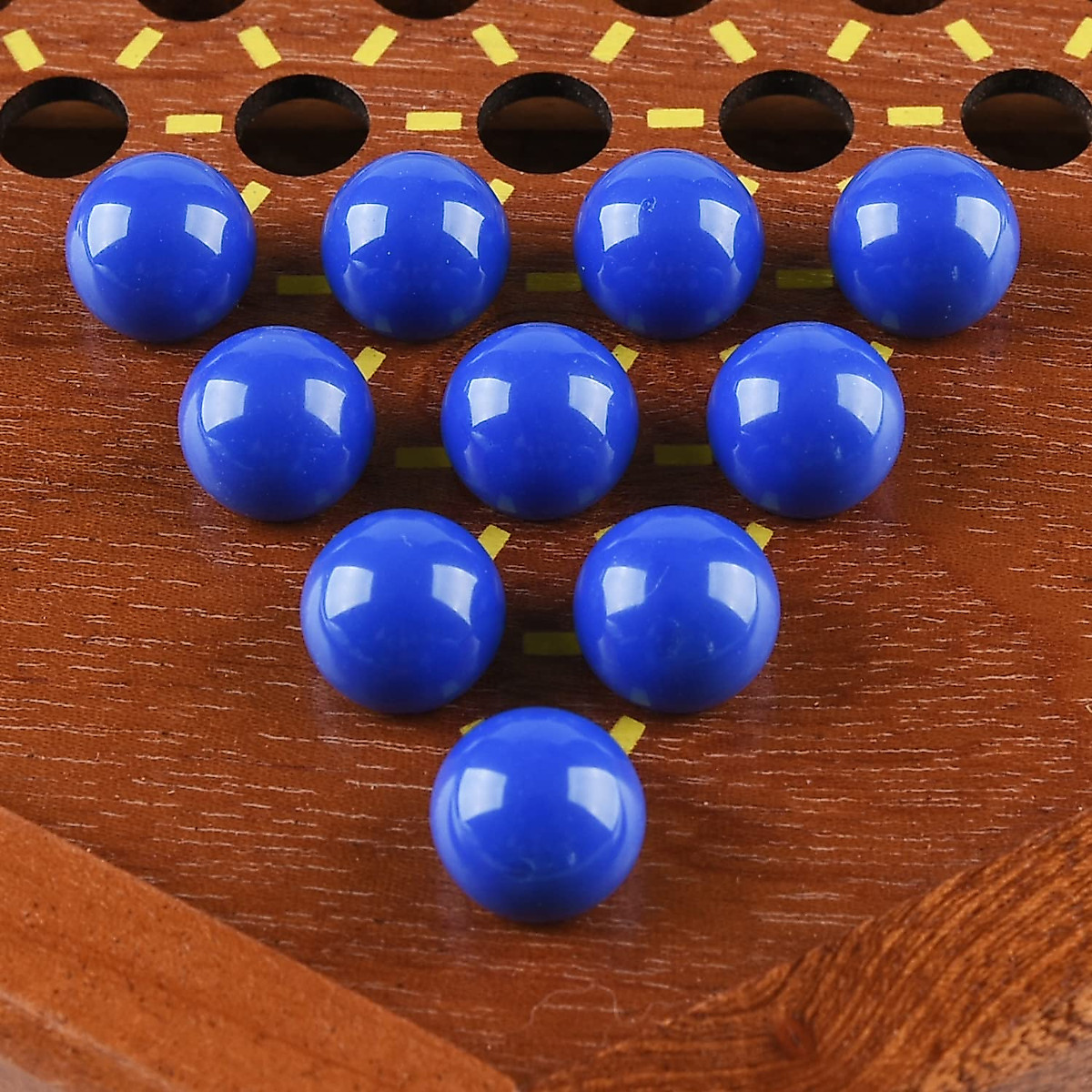 12.7 Inches Wooden Chinese Checkers with Drawers 12 Bonus Spare Marbles| Natural Wooden Board Game| includes 60 Colorful Glass Marbles | Family Board Game for Kids and Adults