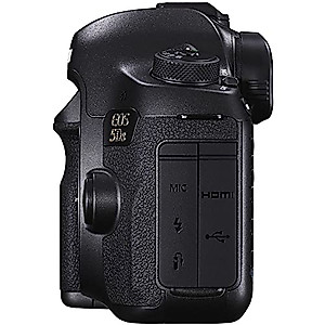 Canon EOS 5DS DSLR Camera (Body Only) (0581C002) + 64GB Memory Card + Case + Card Reader + Flex Tripod + Hand Strap + Cap Keeper + Memory Wallet + Cleaning Kit (Renewed)