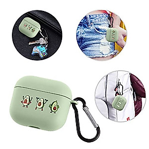 JOYLAND Cartoon Avocado Case for AirPods 3 2021 with Keychain,Funny Avocado Case for Women Men Girls Boys,Green Smooth TPU Silicone Protective Cover Compatible with Apple AirPod 3rd Generation 2021