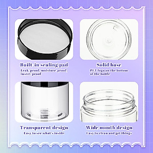 Aoriher 150 Pcs Plastic Container Jars with Lids Round Cosmetic Jars Empty Plastic Container for Lotion, Cream, Ointments, Makeup, Eye Shadow, Rhinestone, Samples, Pot, Travel Storage(2 oz,Black)