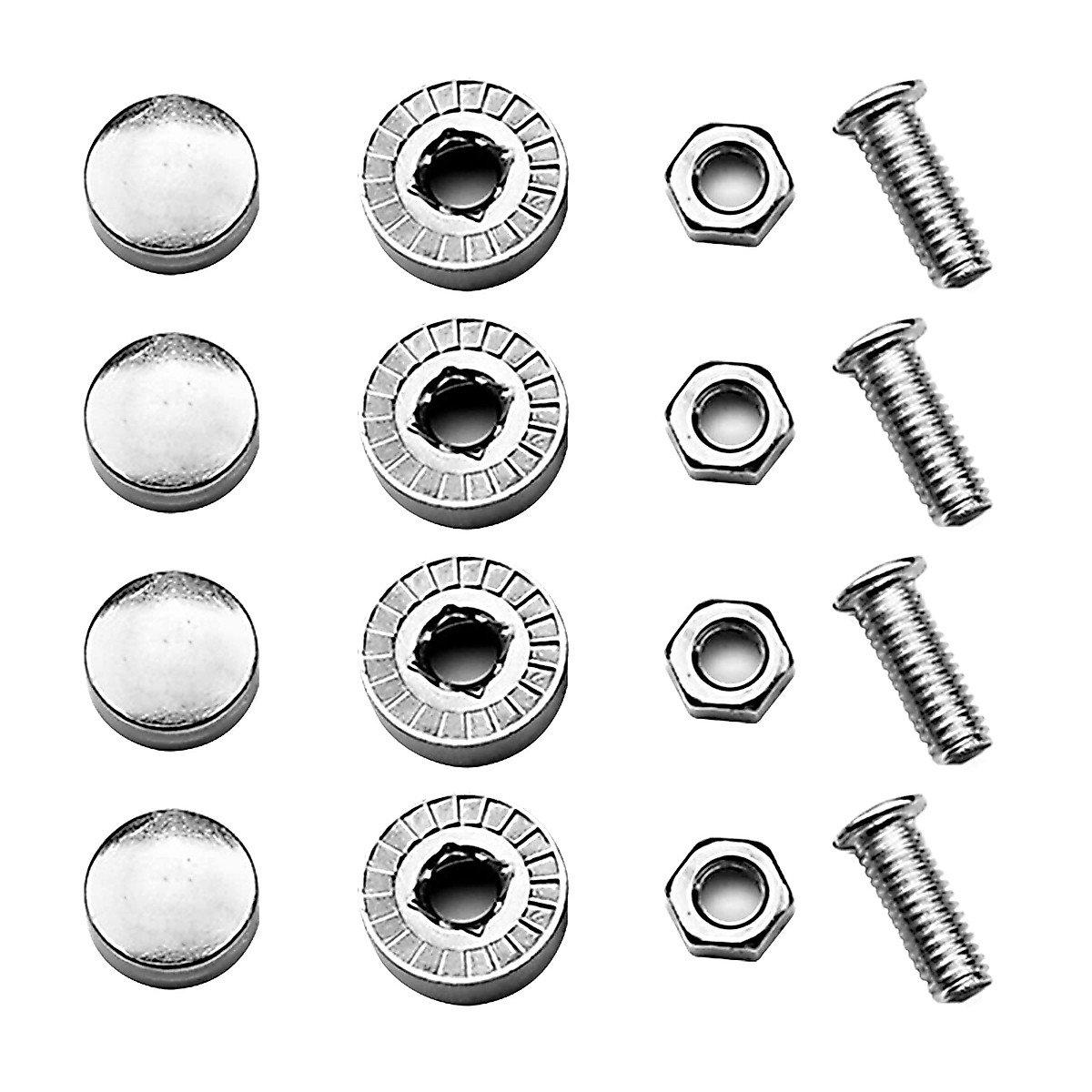jeseny 16 PCS License Plate Fasteners Screws Rust Resistant Stainless Steel Screws, Screw Caps Covers Fasteners for License Plate Frame Zinc Alloy Buckle Car Motor Fixed Buckle