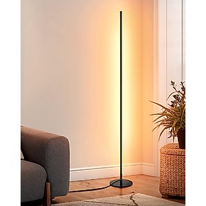 DEWENWILS LED Corner Floor Lamp, 57.5" Minimalist Dimmable Light, Standing Tall Lamp for Living Room, Bedroom, Office, 3000K Warm White Light (Black)