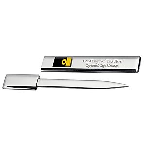 Engraved Letter Opener Royal Navy Insignia Rank Commodore