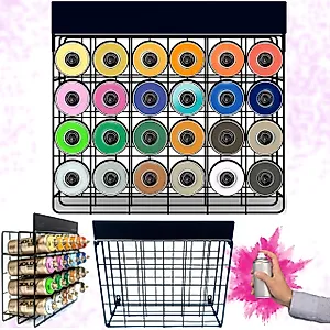 Skywin-Spray Can Holder, Matte Black Spray Bottle Holder Wall Mount, Graffiti Spray Can Organizer, Acrylic Spray Paint Can Holder with a Removable Name Board For Art Supply Storage Organizer