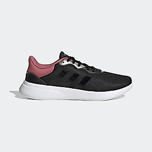 adidas Women's QT Racer 3.0 Sneaker, Black/Black/Pink Strata, 9