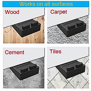 Door Stop Wedge Stopper Rubber Silica Gel Flexible Non Scratching Door Holder - Smart Stackable Slip-Resistant Design (Black)
