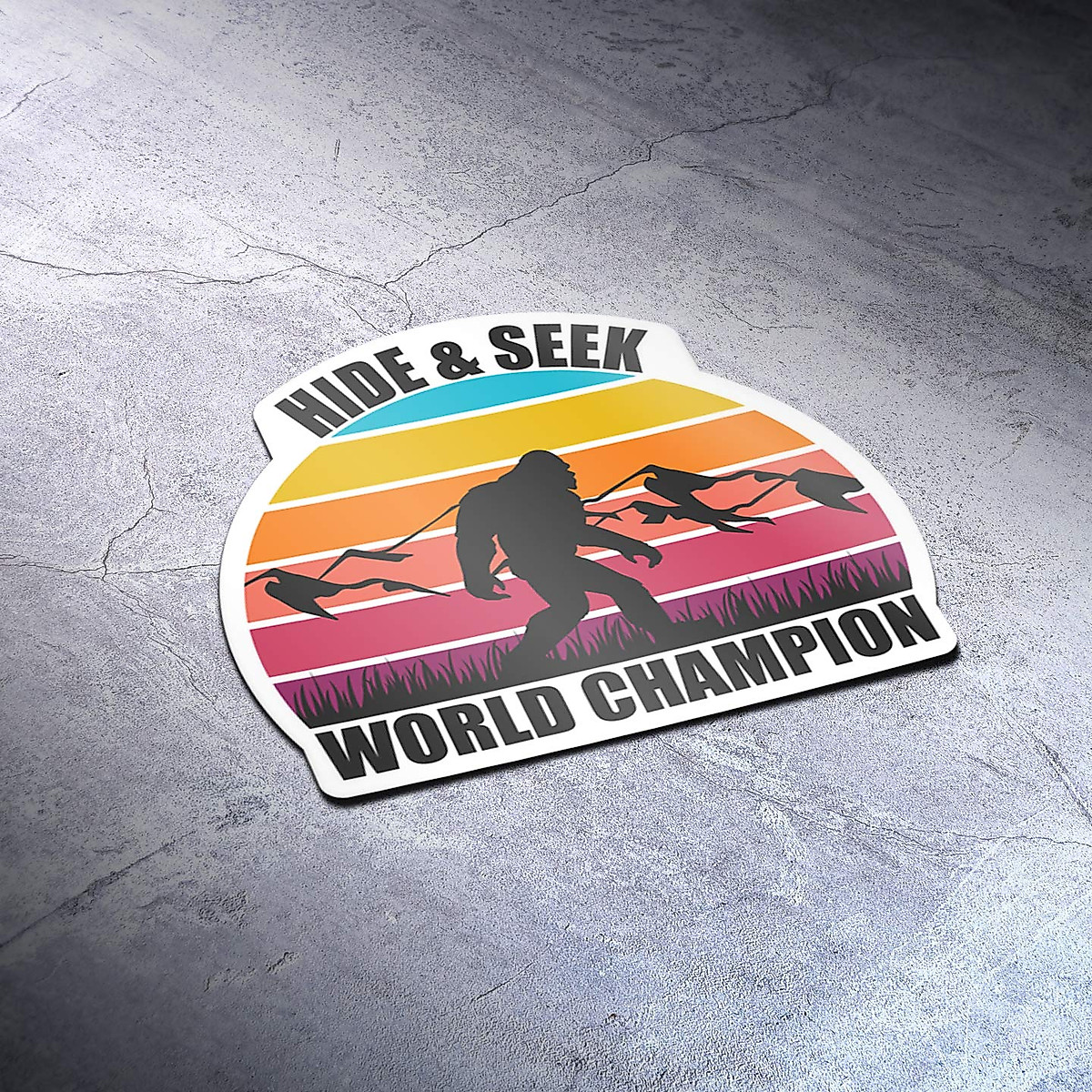 Hide & Seek World Champion Bigfoot Vinyl Decal Sticker | Cars Trucks Vans SUVs Walls Cups Laptops | 5 Inch | Full Color Printed and Laminated | KCD3051