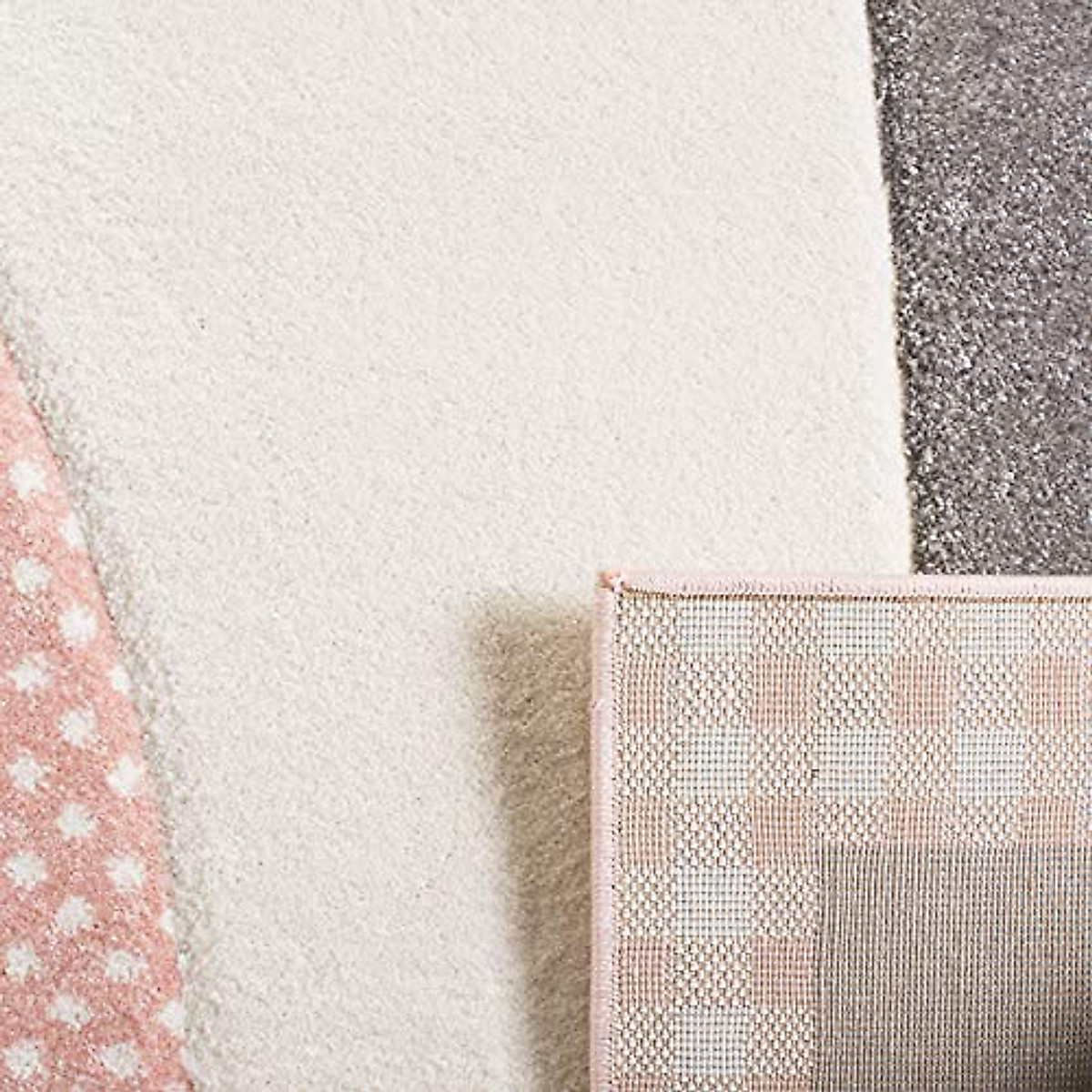 SAFAVIEH Carousel Kids Collection 5'3" x 7'6" Pink / Grey CRK134P Cat Nursery Playroom Area Rug