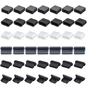 42 PCS 6 Types USB Anti Dust Cover Plugs, USB Type-C Dust Stopper, Silicone Soft Micro USB Cap Port Protector, Anti Dust Cover Protector Plugs Cap for USB A, Type C, Micro USB Female and Male Ports