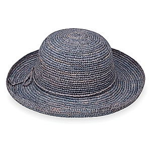 Wallaroo Hat Company – Women’s Catalina Sun Hat – Wide Brim Natural Fiber and Adjustable Sizing for Medium Crown Sizes – Chic Hat for Garden Parties, Beach Getaways and Outdoor Events (Dusty Blue)