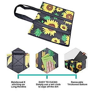 BeeGreen Flowers Extra Large Tote Bag Reusable Bags 12 Pack with Reinforced Handles And Removable Bottom Foldable Bulk for Christmas Kitchen Groceries Heavy Duty Shopping Bags Reusable Produce Bags