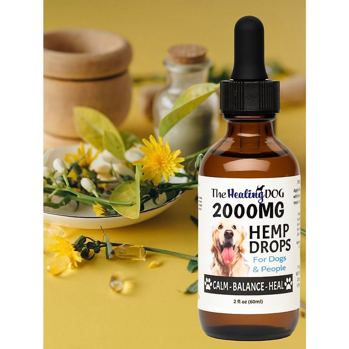 The Healing Dog: Hemp Drops for Dogs & People - 2000mg