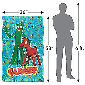 Trevco Gumby Best Friends Silky Touch Super Soft Throw Blanket 36" x 58"