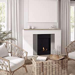 HOMCOM Ethanol Fireplace, 28.25" Wall-Mount 0.2 Gal Stainless Steel 215 Sq. Ft., Burns up to 1 Hour, Silver/Black