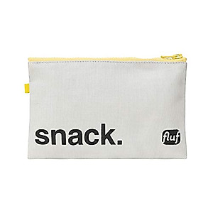 Fluf Zip Snack Sack: Reusable Snack & Sandwich Bag, Zipper Closure | 100% organic cotton with RPET lining | Tested Food-Safe | Rinsable & Machine Washable (Snack Black, Snack)