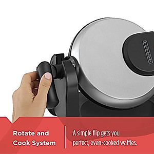 BLACK+DECKER Flip Waffle Maker, Silver, WM1404S
