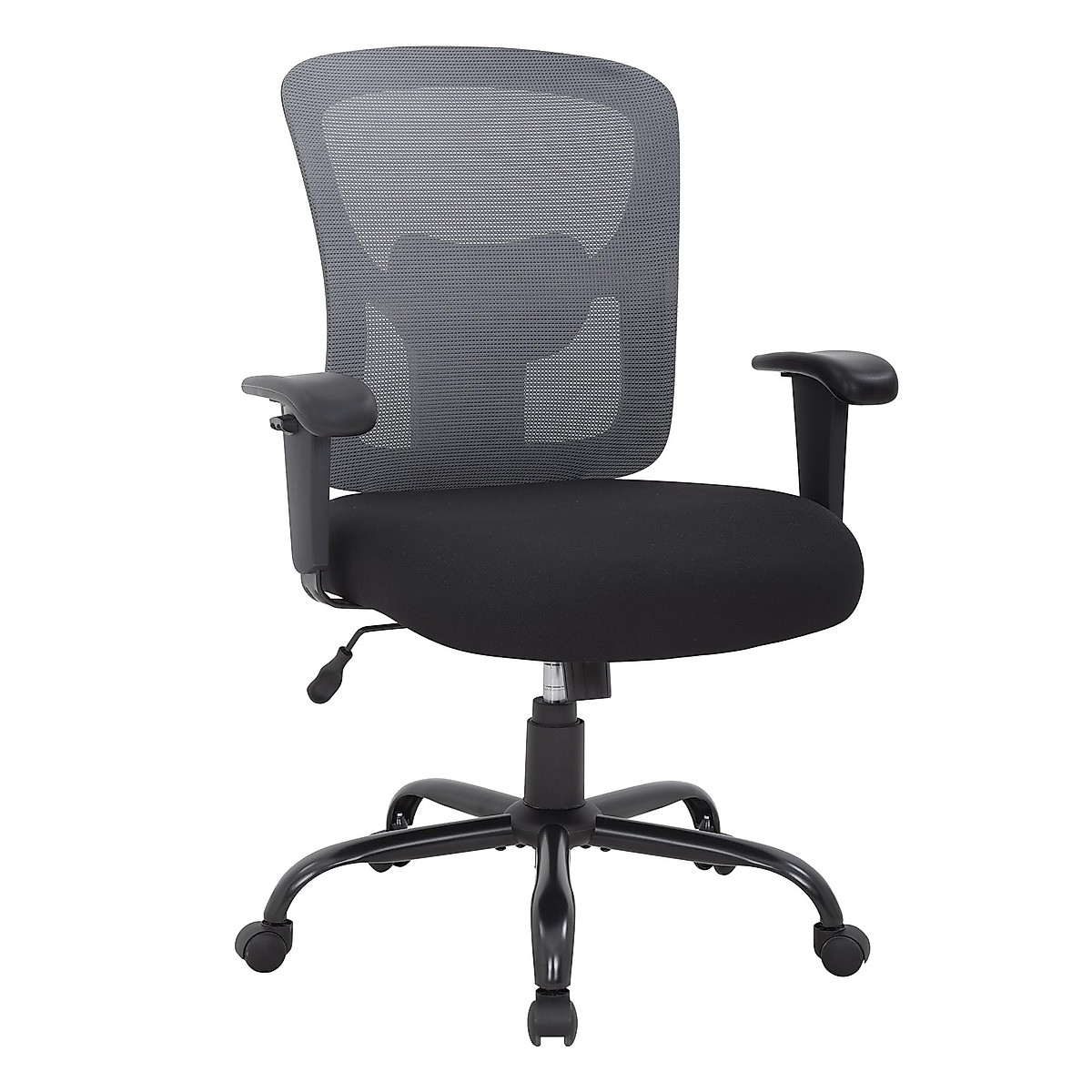 Big and Tall Office Chair 400lbs Desk Chair Mesh Computer Chair with Lumbar Support Wide Seat Adjust Arms Rolling Swivel High Back Task Executive Ergonomic Chair for Home Office (Grey)