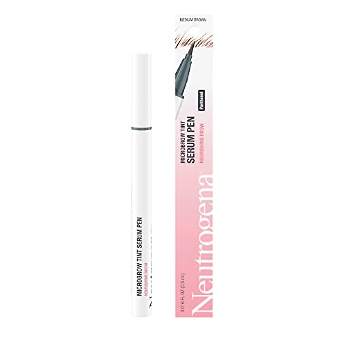 Neutrogena Microbrow Tint Serum Pen, Precision Tipped Tinted Eyebrow Pen with Panthenol to Nourish & Condition Brows, Helps Create Fuller, Natural-Looking Brows, Medium Brown, 0.016 Fl. Oz