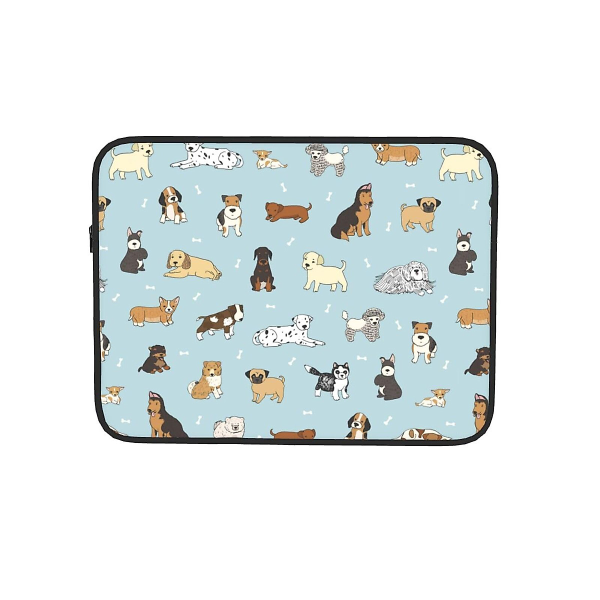 Cartoon Doodle Puppy Dog 13 inch Portable Laptop Sleeve Compatible with MacBook Air Notebook Computer Case for Men Women College School Students