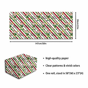 Artsadd Custom Photo Face Wrapping Paper Roll For Christmas, Birthday, Holiday, Wedding, Dad Father's Day Gifts Packing (1 Roll, Christmas 06)