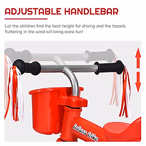 INFANS Kids Tricycle Rider with Adjustable Seat, Storage Basket, Premium Quiet Wheels, Non-Slip Handle (Green)