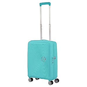 American Tourister Unisex_Adult Soundbox, Blue (Poolside Blue), Spinner S EXP (55 cm-41 L)