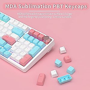 NACODEX AK966 96 Key Hot Swappable Gasket Mount Keyboard | Amazing 10000mAh Bluetooth /2.4G /Wired PC Gaming Custom Keyboard with Kailh MX Cream Switch | Knob Control | MDA PBT Keycaps