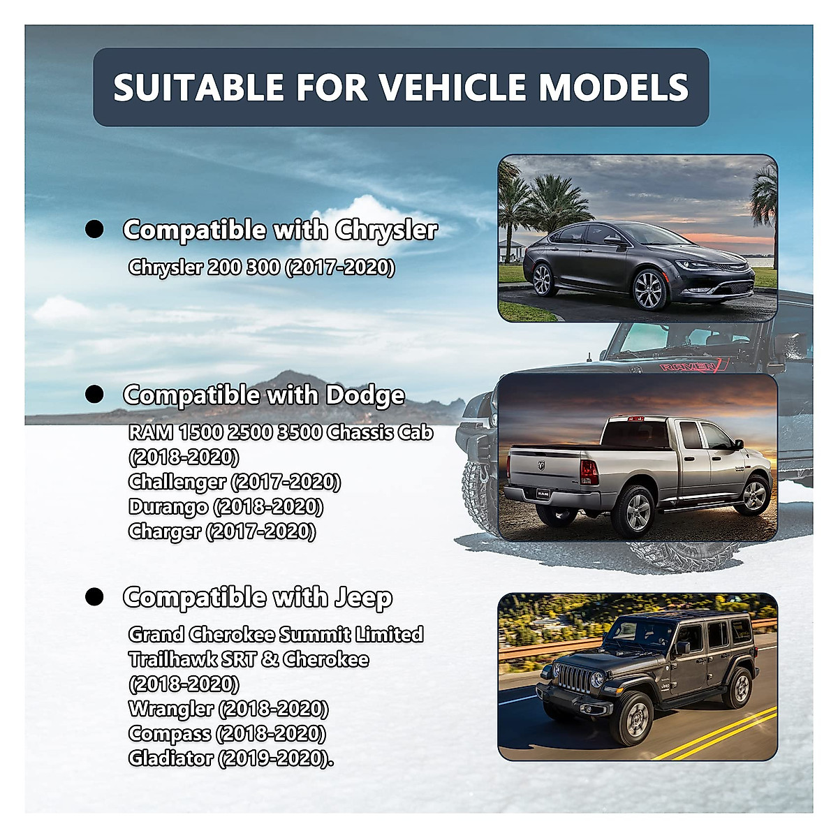 Replacement 8.4" Uconnect 4C UAQ LCD Monitor Touch-Screen, Radio Navigation New OEM Replacement Fit for Jeep Dodge RAM Chrysler 2017-2021