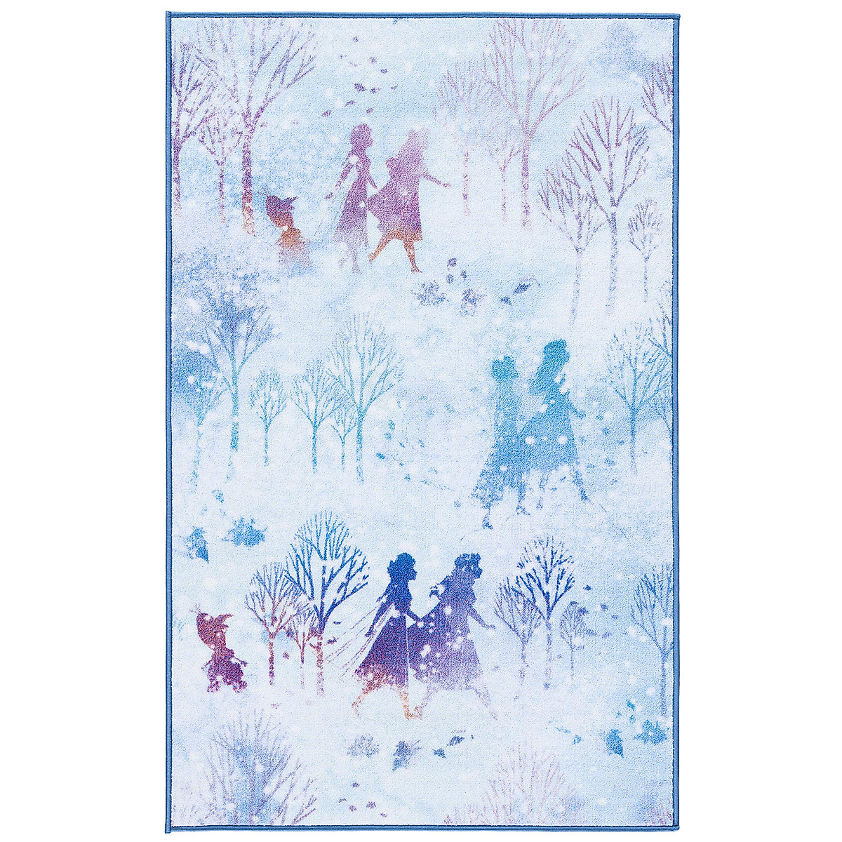 SAFAVIEH Machine Washable Slip Resistant Collection 3' 3" x 5' 3" Light Blue/Purple Inspired by Disney's Frozen II - Believe Kids Bedroom Nursery Playroom Area Rug