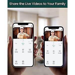 Wireless Video Doorbell Camera with Wireless Chime, Euki Door Bell Ringer Wireless with Camera, 2K HD New Version, Human Detection, Night Vision, 2-Way Audio, IP65, Rechargeable Battery, iOS & Android