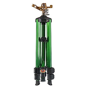 Orbit 58308Z Brass Impact Sprinkler on Tripod Base, Green