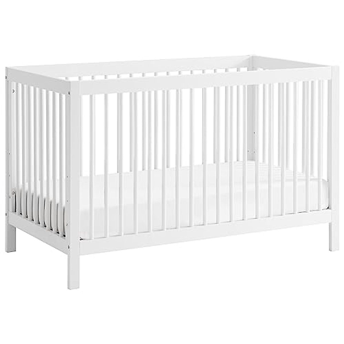 Oxford Baby Essentials Island Full Size 4-in-1 Convertible Baby Crib with Round Spindles, White
