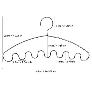 【Pack of 2】 Waikas Clothes Hangers with 7 Wave Grooves, 304 Stainless Steel, for Bras Suspenders Vests Ties Swimwear
