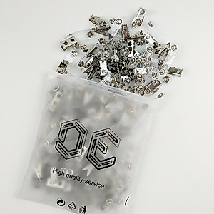 DE 100Pcs Metal Badge Clips with Clear PCV Straps,ID Strap Clip Adapter ID Badge Clips